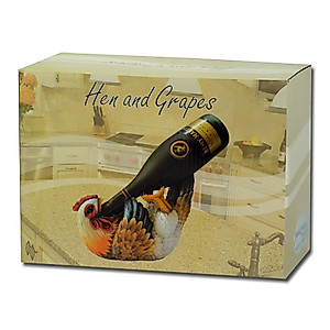 Drinking Chicken Wine Bottle Holder Statue for Country Farm Kitchen Decor Tabletop Wine Stands & Racks and Decorative Collectible Hen Gifts for Farmers