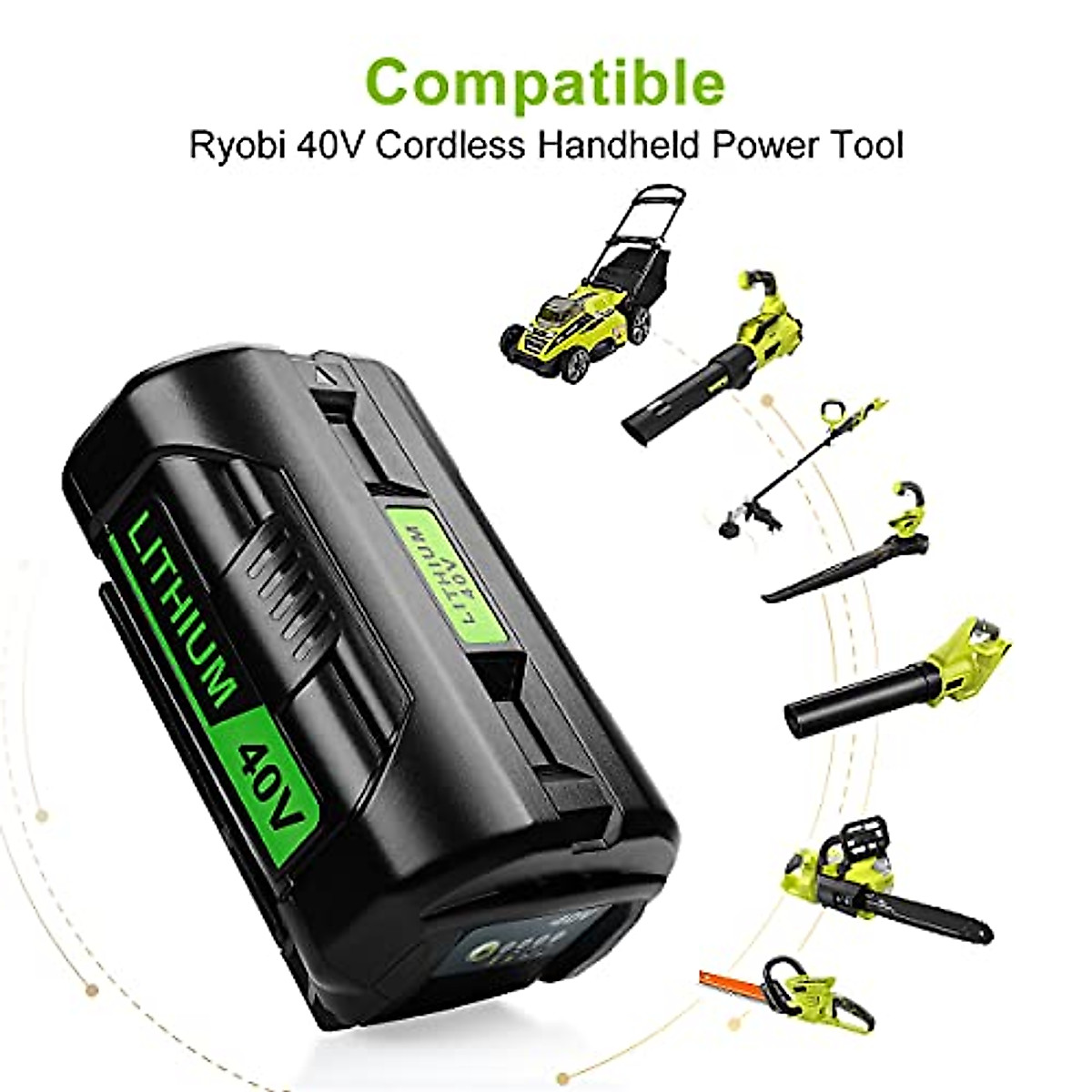ANTRobut 40V 6.5Ah Battery Replacement for Ryobi 40V Lithium Battery Compatible with Ryobi 40 Volt OP4050A OP4015 OP4026 OP40201 OP40261 OP4030 OP40301 OP4040 OP4050 OP40601
