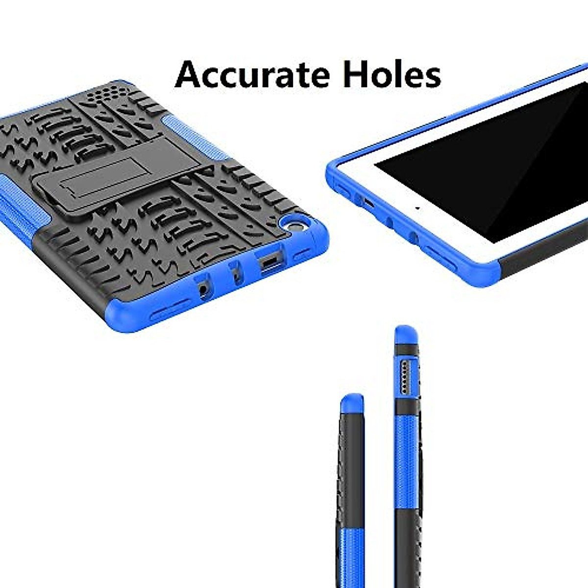 Maomi for Kindle Fire 7 case 2019 2017 Release 9th 7th Generation,Kickstand Shock-Absorption Heavy Duty Armor Defender Cover for Kindle fire 7 Inch Tablet (Blue)