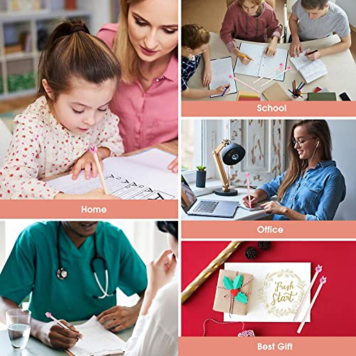 GOOTRADES 8 Pack Cute Pig Writing Gel Ink Pen for Office School Student,0.38 mm Tip