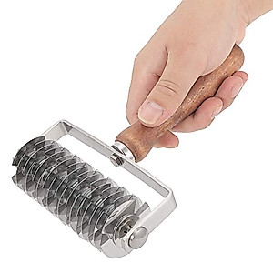 Pizza Dough Docker Roller, Pizza Dough Docker Roller Stainless Steel with Wood Handle, Dough Blistering Killer for Pizza Pie Crust Pastry Dough Cake Pie Cookies Bread Pastry