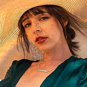 TinyName Custom Name Necklace Personalized 18K Gold Plated Nameplate Customized Jewelry Gift for Women