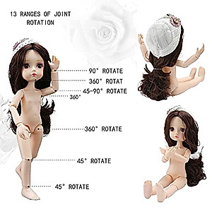 Little Bado Girls 1/6 SD BJD Doll 10 Inch 13 Removable Joints Dolls for Age 3+Year Old Girls Dolls Kids Dolls for Baby Cute Doll Toy with Clothes and Shoes Birthday for Girls Pink Hair