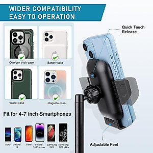 Uncaddn 2 in 1 Cup Phone Holder for Car, Stretchable Long Neck, Compatible with iPhone 14 Pro Max, Galaxy S10 Plus, and More