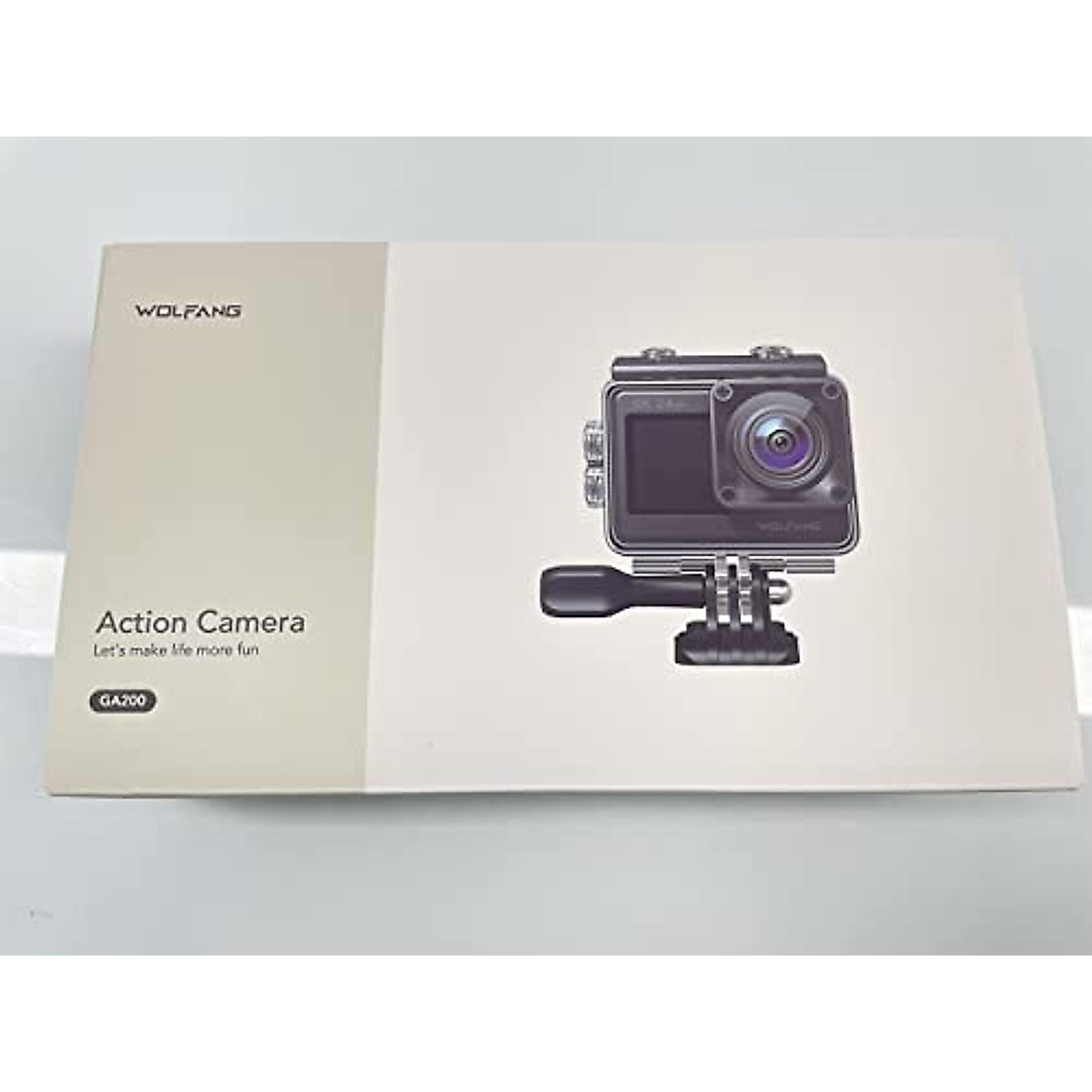 WOLFANG GA200 24MP 4K Action Camera 40M Waterproof Underwater Camera for Snorkeling, EIS WiFi Adjustable Wide Angle Dual Screen Camera for Vlog, Webcam(Charger, Remote Control and Helmet Accessories)