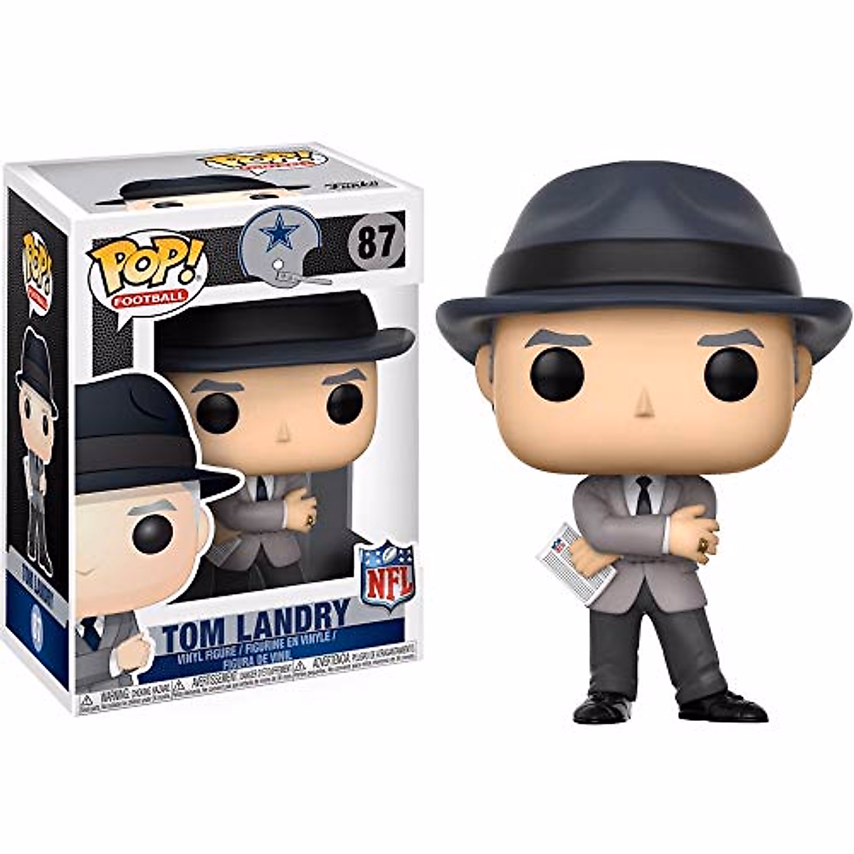POP Football: Sports Legends - Tom Landry (Cowboys Coach) Funko Vinyl Figure (Bundled with Compatible Box Protector Case)