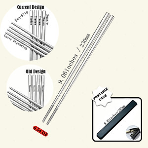 PILHCY Titanium Chopsticks-Ultralight 2 Pairs Square Standard Length Reusable Chopsticks,Perfect For Travel,Camping And Household Use