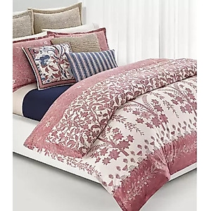 Lauren Ralph Lauren Isla Floral 3 Pc Full Queen Duvet Cover Set Dusty Rose Pink Brick Cream (Queen (U.S. Standard))