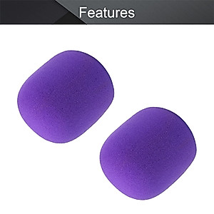 Fielect 2Pcs Microphone Cover Sponge Foam Mic Cover Handheld Microphone Windscreen Shield Protection Micro Foam Filter Purple for KTV Broadcasting