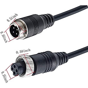 priaolker Car Video 4Pin Aviation Extension Cable for CCTV Rearview Camera Car Truck Trailer Camper Bus Motorhome Vehicle Backup Monitor Waterproof Shockproof System 3FT/1M
