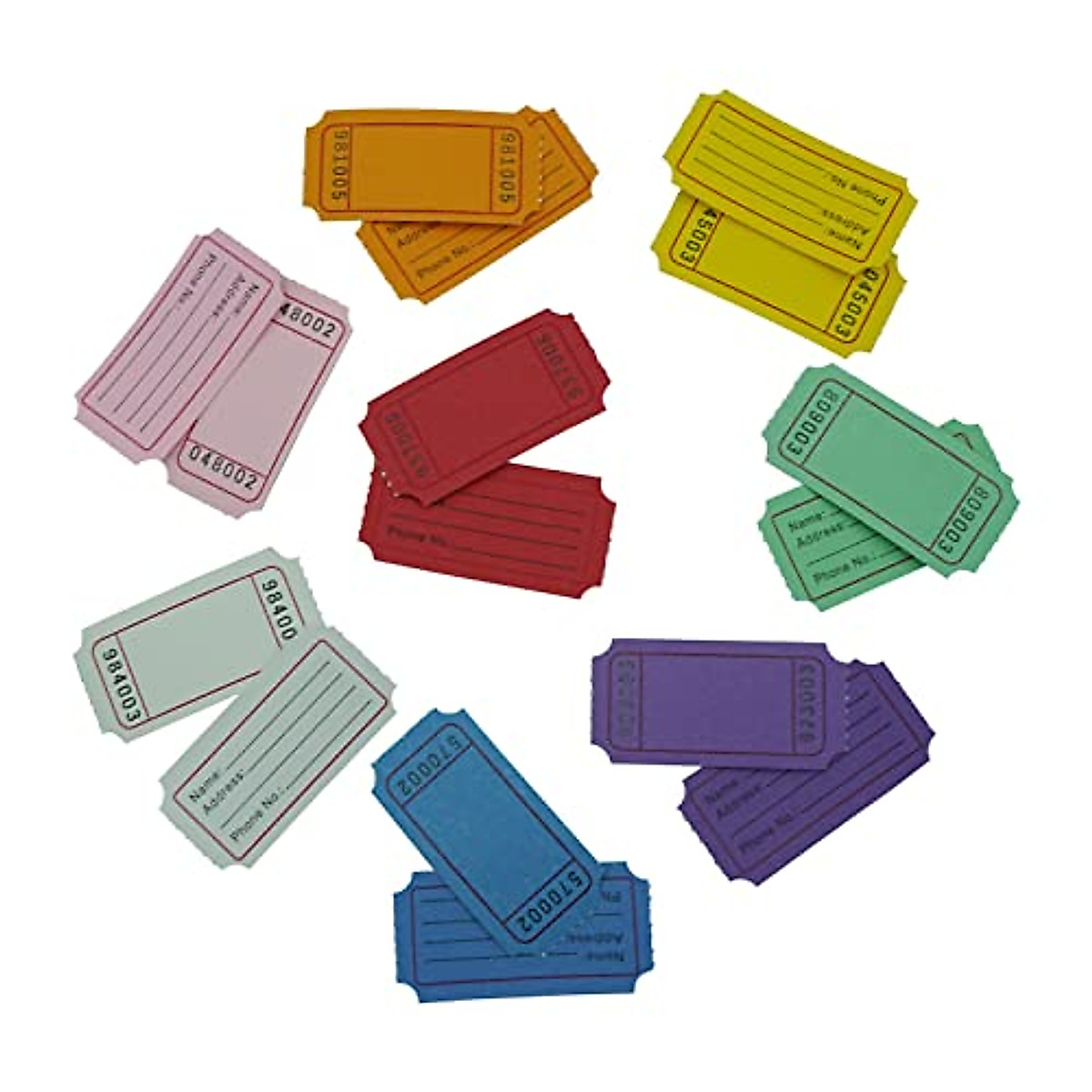 DNB 2000 Raffle Tickets - Single Roll 2000 Pcs per Roll 2 x 1 Inch Consecutively Numbered Blank Tickets for Entry/Events/Class Reward/Fundraiser/Prizes - Green