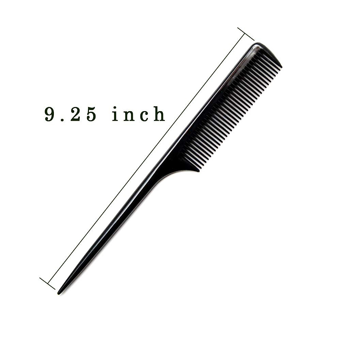 LUXXII (4 Pack) 9.25" Sturdy Rat Tail Comb Fine-tooth Hair Comb with Thin and Long Handle (Black and Brown)