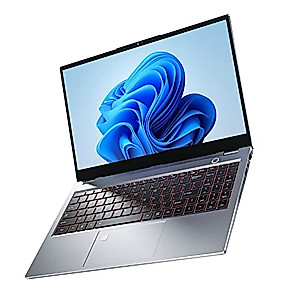 15.6 Inch Laptop, Fingerprint Reader Backlit Keyboard 16G Running Memory Notebook Computer 100‑240V FHD IPS 8000mAh for Business (16+1TB US Plug)