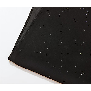 Gzcvba Chiffon Shawls Scarves Wraps for Bridal Wedding Party Evening Dress and Special Occasion Dresses Women Large Sparkly Shawl (Black B, 74.8 * 27.6in)