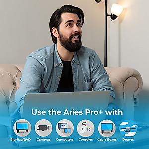 Nyrius Aries Pro+ Wireless HDMI Video Transmitter & Receiver to Stream 1080p Video up to 165ft from Laptop, PC, Cable Box, Game Console, DSLR Camera to a TV, Projector or Boardroom Screen (NPCS650)