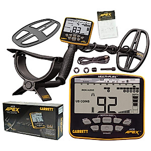 Garrett ACE Apex Metal Detector with 6x11" DD Multi-Flex Viper Search Coil, 20kHz