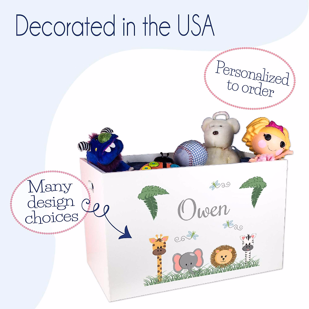 My Bambino Personalized Toy Storage Box and Bin Newborn Gift (Princess)