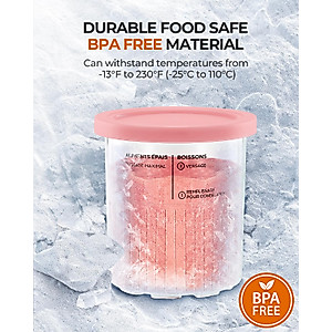 Northmas For Ninja Creami Deluxe Pints and Lids - 4 pack, 24oz XL Ninja Creami Deluxe Pint Containers Compatible with 11-in-1 NC500 NC501 Series Ice Cream Maker, Dishwasher Safe, BPA Free