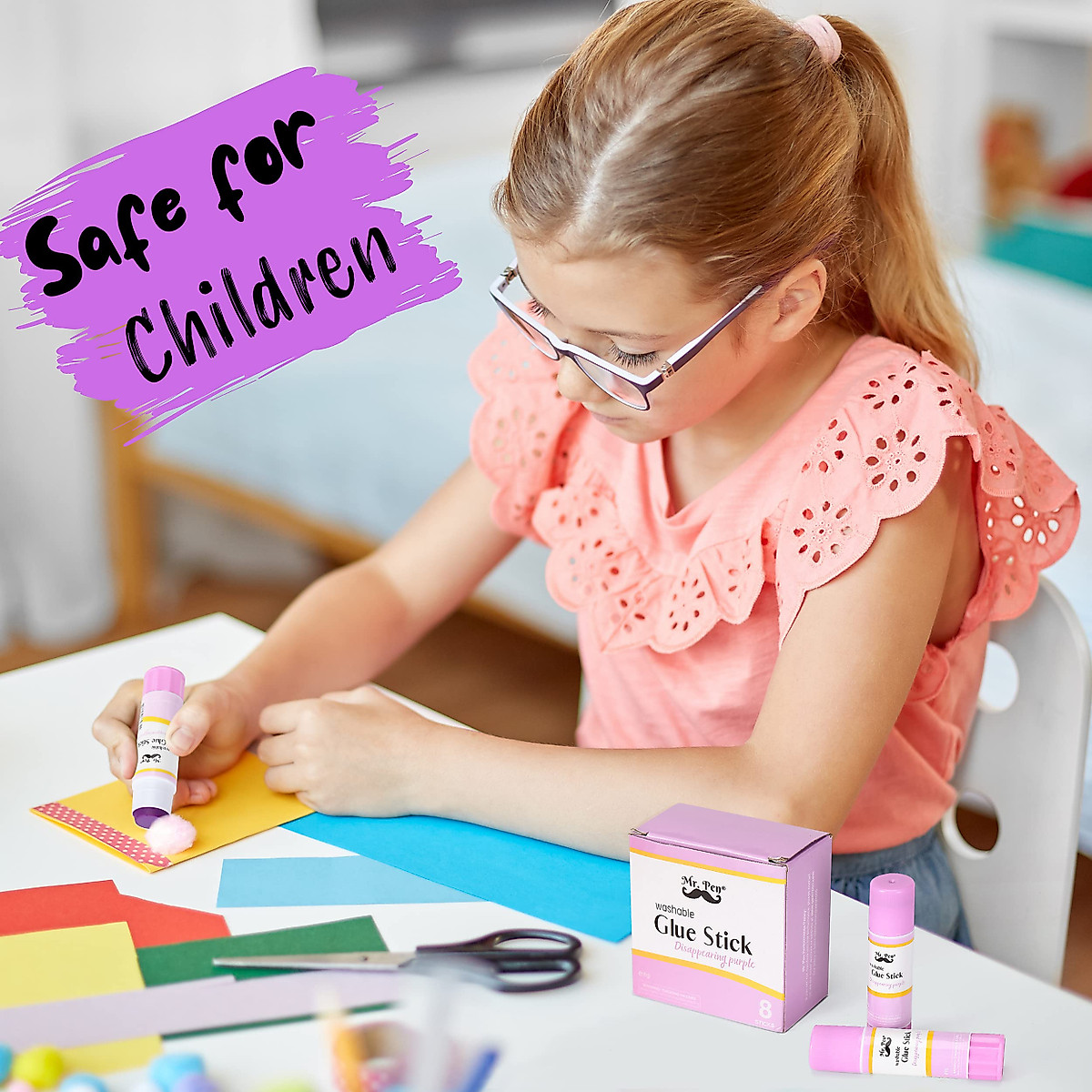 Mr. Pen- Disappearing Purple Glue Sticks, 8 Pack, Washable, Glue Sticks, School Glue Sticks, Glue Sticks for Kids, Purple Glue Sticks, School Glue, Kids Glue Sticks, Scrapbooking Glue, Craft Sticks