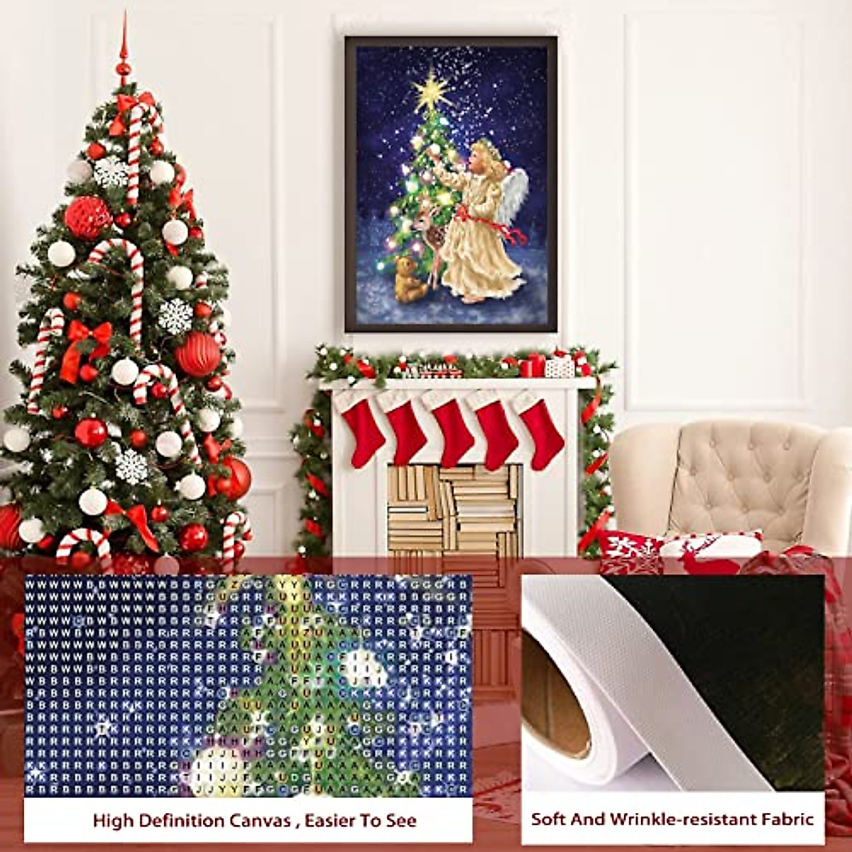 antor Diamond Painting Kits for Adults DIY 5D Diamond Art Christmas Tree Deer Girl Picture Full Drill Rhinestone Stocking Stuffers Christmas Gift for Women Kids Grils Home Wall Decor 12x16 inch