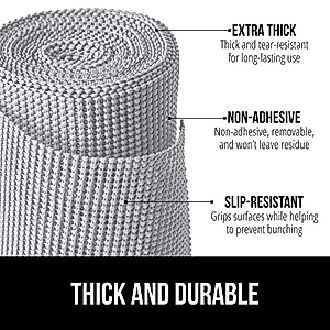 Gorilla Grip Drawer Liner and Under Sink Mat, Drawer Liner Size 12 in x 20 FT in Light Gray, Non Adhesive, Under Sink Mat Size 24x30 in Light Gray, 2 Item Bundle