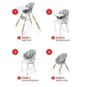 Skip Hop Baby High Chair, Eon 4-in-1, Grey/White