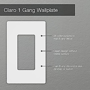 Lutron Claro 15 Amp Duplex Outlet, Black, with 1-Gang Wallplate
