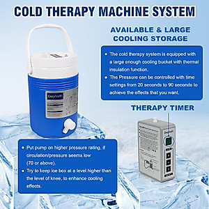 Koozam Cryo Cuff Knee Cooler Cold Therapy Ice Machine for Knee System | Cryotherapy Cuff Machine Combines Compression with Cold Therapy | Essential for After Knee Surgery, Rehab & Sports Injuries