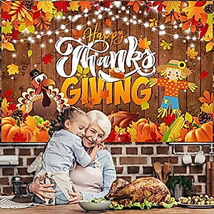 Happy Thanksgiving Background - Thanksgiving Banner Decoration Fall Pumpkin Turkey Maple Leaf Fall Party Decorations Thanksgiving Photography Background