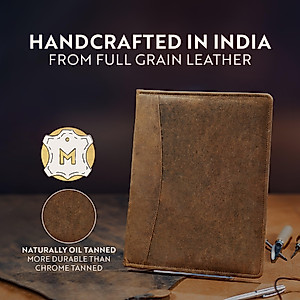 Leather Portfolio Professional Organizer Padfolio – Resume Folder with Luxury Pen, Stylish Document Folio for Letter Size Writing Pad w/ Business Card Holder, Portfolios for Men & Women MOONSTER®