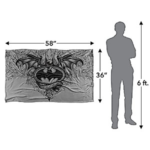 Batman Winged Logo Silky Touch Super Soft Throw Blanket 36" x 58",Winged Logo