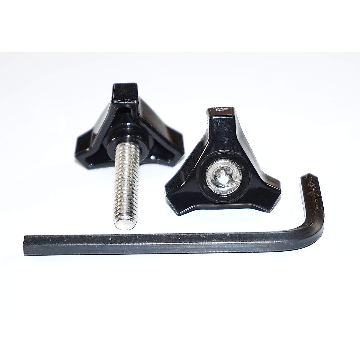 1/4"-20 x 1 Three Prong Clamping Thumb Screw Thumbscrew Thumb Screws Stainless Steel Standard/Coarse Plastic Knob Thumbscrew Stud 1" – with Hex Wrench - Built in USA - Pack of (10)