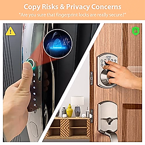 Keyless Entry Door Lock with Handle, TRAUST Electronic Keypad Deadbolt, 4-Piece Front Door Lock Set, Auto Lock, 1-Touch Locking, Low Battery Alert, 10 User Codes, IP54 Waterproof, Satin Nickel