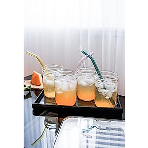 SOMA Glass Straw Set with Case and Cleaning Tool, Set of 4, Multicolor