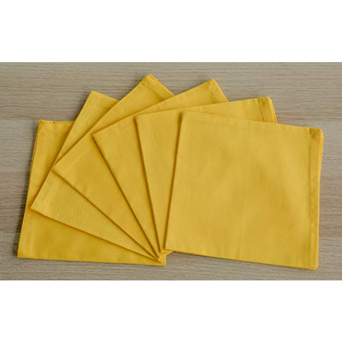 AMOUR INFINI Cotton Napkins | 12 Pack | 18 x 18 Inch | 100% Ring Spun Premium Cotton | Perfect for Restaurants, Events and Dinner Napkins | Highly Absorbent Cloth Napkins | Yellow