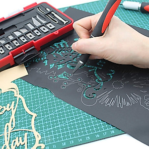 MANUFORE 19pcs Craft Knife Hobby Knife with Anti-Slip Handle Engraving Tool cuchillo de precisión hobby for Art Modeling, Scrapbooking and Sculpture