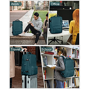 VECAVE Travel Backpack,Carry On Backpack for Women,Airline Flight Approved Waterproof 14 Inch Laptop Backpack with Shoe Compartment Casual Daypack Backpacks PeacockBlue