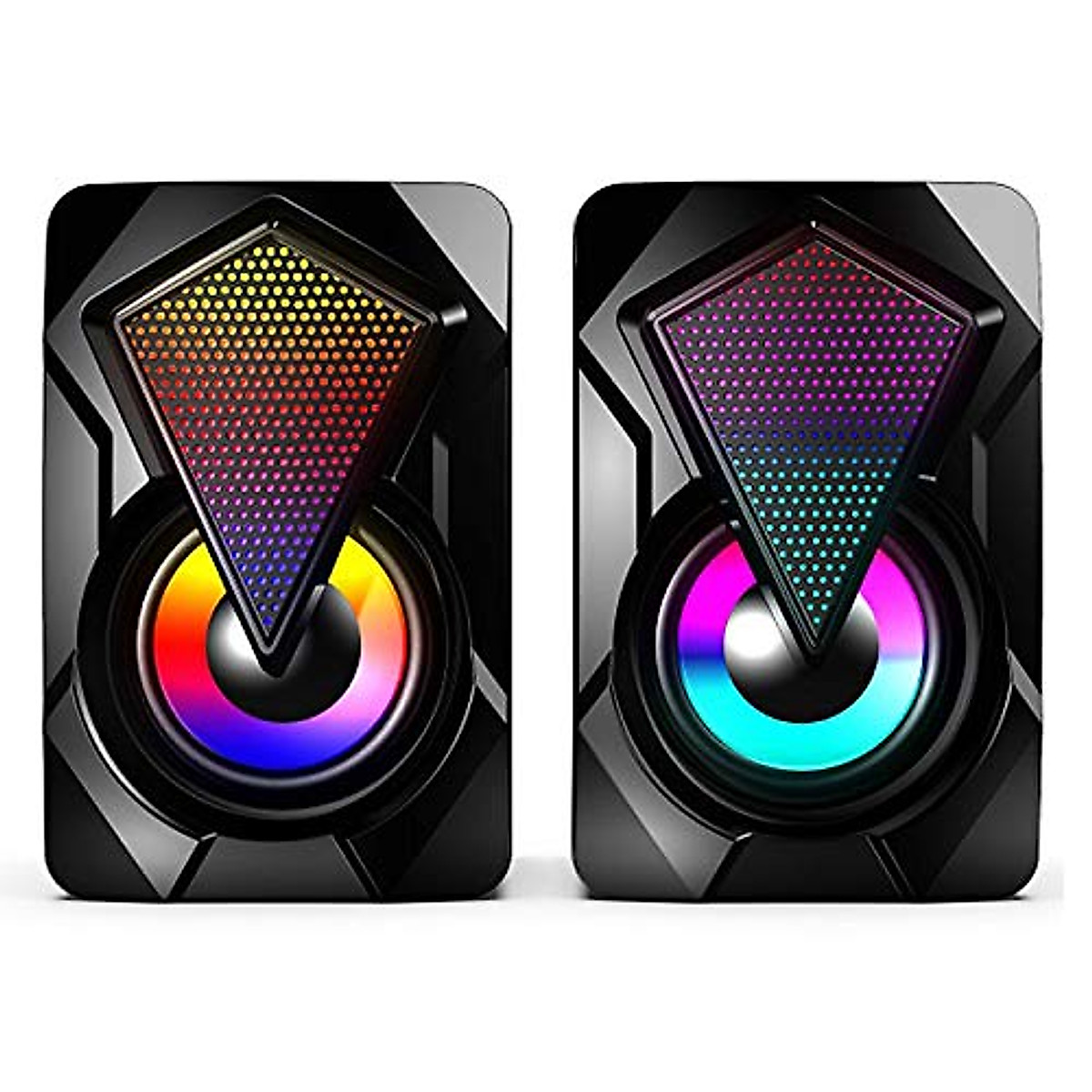 5 in 1 Combo Set Gaming Keyboard and Mouse, 12W HD Horn, Optical Mouse, Gaming Headset, RGB Dazzling Backlight Wired 104 Key Computer Keyboard (White)