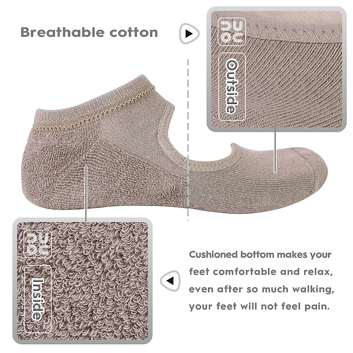 unenow Non Slip Grip Yoga Socks for Women with Cushion for Pilates, Barre, Dance