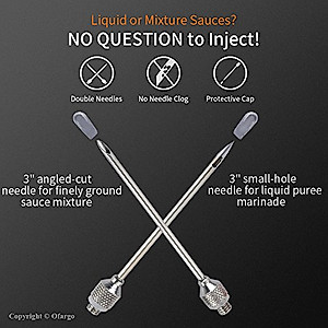 Ofargo Plastic Marinade Injector Syringe with Screw-on Meat Needle for BBQ Grill, 1-oz, Red, Recipe E-Book (Download PDF)