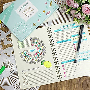 16Pcs Journal Stencils Set - Time Saving Bullet Journaling Supplies/Accessories Kit -Ultimate Productivity Planner Stencil for Bullet Journal Stencils A5 Dotted Journals