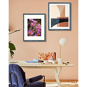 Golden State Art, 16x20 Picture Frame with Mat for 11x14 - High Definition Glass Wall Mounting Horizontal Vertical Displaylay (Blue, 1 Pack)