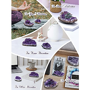 Jovivi Amethyst Clusters, Natural Raw Amethyst Geode Healng Crystals Stone Rock Crystal Cluster Druzy Gemstone Specimen for Witchcraft, 0.18 lb-0.33 lb