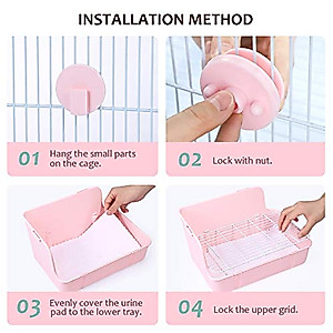 POPETPOP Small Pet Toilet Plastic Lightweight Multi- use Small Animal Potty Pet Pan Bunny Litter Box Pet Litter Box for Hamster Rabbit Pig Chinchilla Ferret