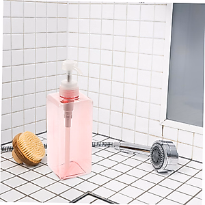 FELTECHELECTR Refillable Pump Bottle Square Liquid Dispenser for Shampoo Body Wash Face Wash Lotion and Liquid Soap for Bathroom and Shower Use