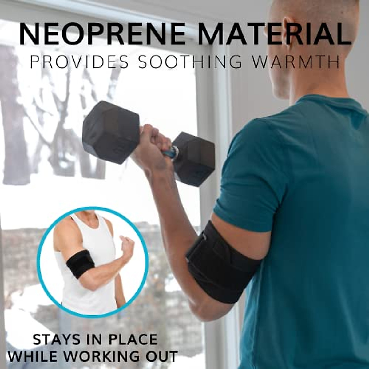 BraceAbility Bicep Band - Upper Arm Compression Sleeve Support Brace for Tendonitis Treatment, Tears, Swelling Relief, Injuries, Tendon Rupture, Brachii Muscle Strains, Tricep Pain Wrap (One Size)