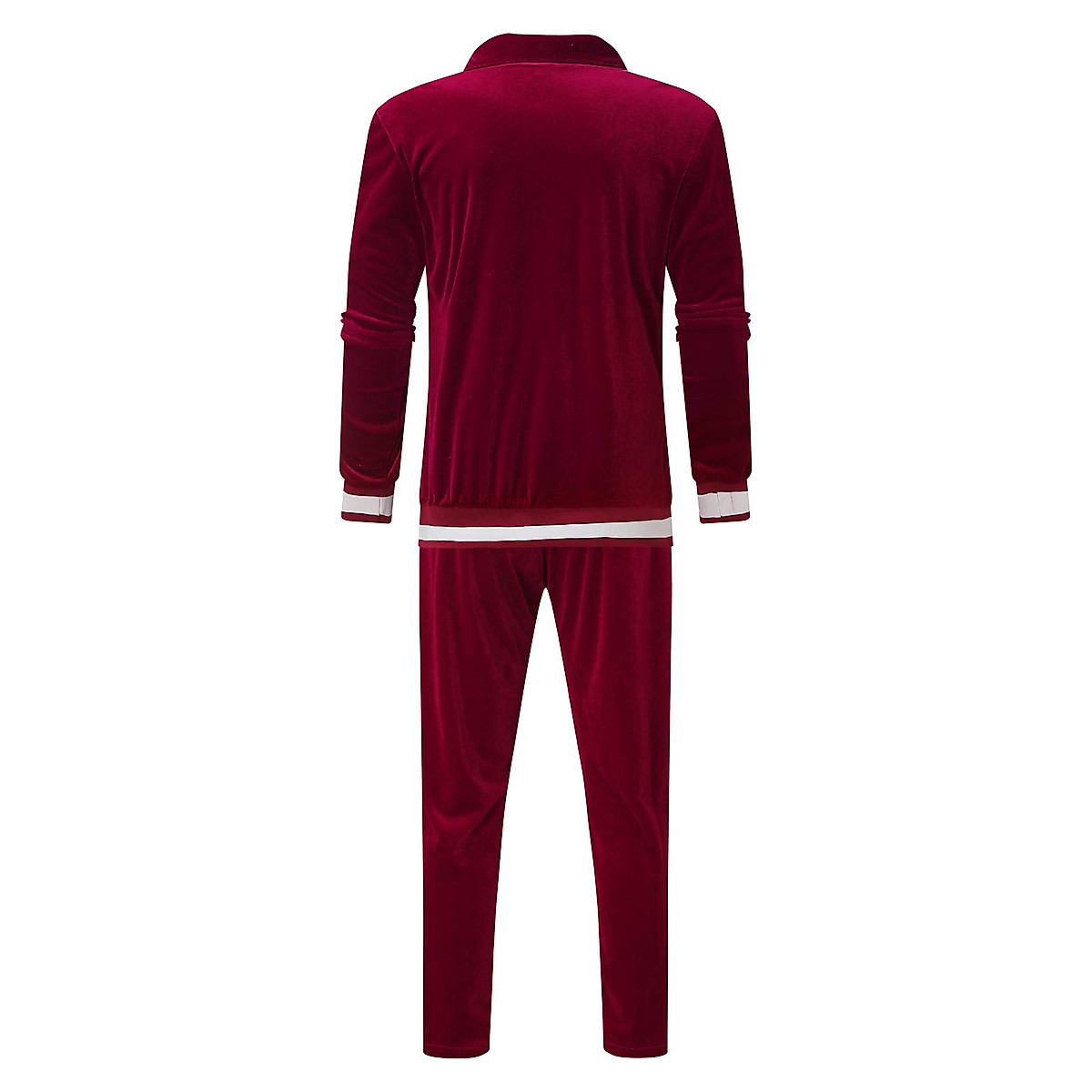 tuduoms Men's Velour Tracksuit Athletic Sports Full Zip Sweatsuit 2 Piece Long Sleeve Coat Striped Gym Outfits Jogging Sets