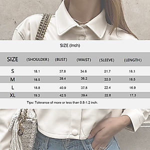 GXFGZZRS Womens Faux Leather Jacket Casual Cropped Motorcycle Coat Snap Front PU Moto Biker Outwear