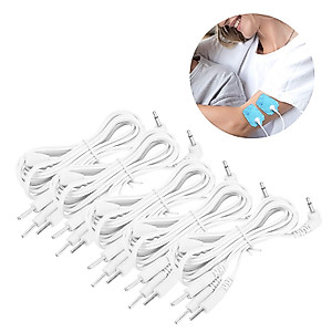 Sonew 5pcs / Bag DC 2.5mm 1.2m 4?in?1 Pin Type Electrode Lead Wires Cable, TENS Lead Wires for TENS Unit Physiotherapy Machine