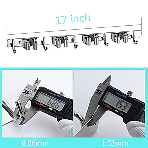 Saxhorn Broom Mop Holder Wall Mount Stainless Steel Tool Hanger Storage Organizer for Home, Kitchen, Garage, Garden, Laundry Room, Bathroom Organization and Storage(4 Racks 5 Hooks)